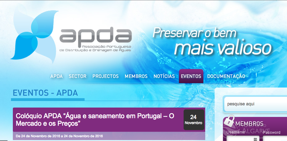 Colóquio APDA – “Água e saneamento em Portugal – O Mercado e os Preços ...